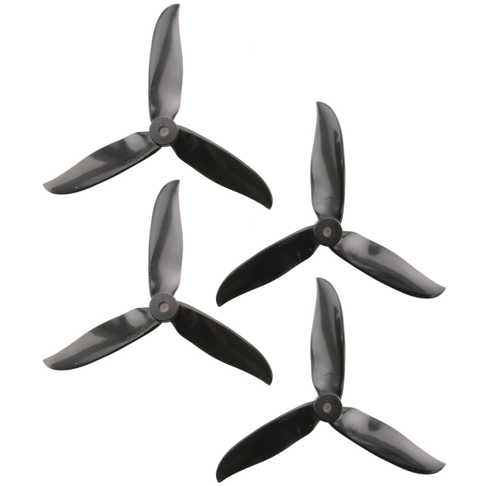 DAL 5x4.6 - 3 Blade, Black Cyclone Propeller - T5046C (Set of 4)