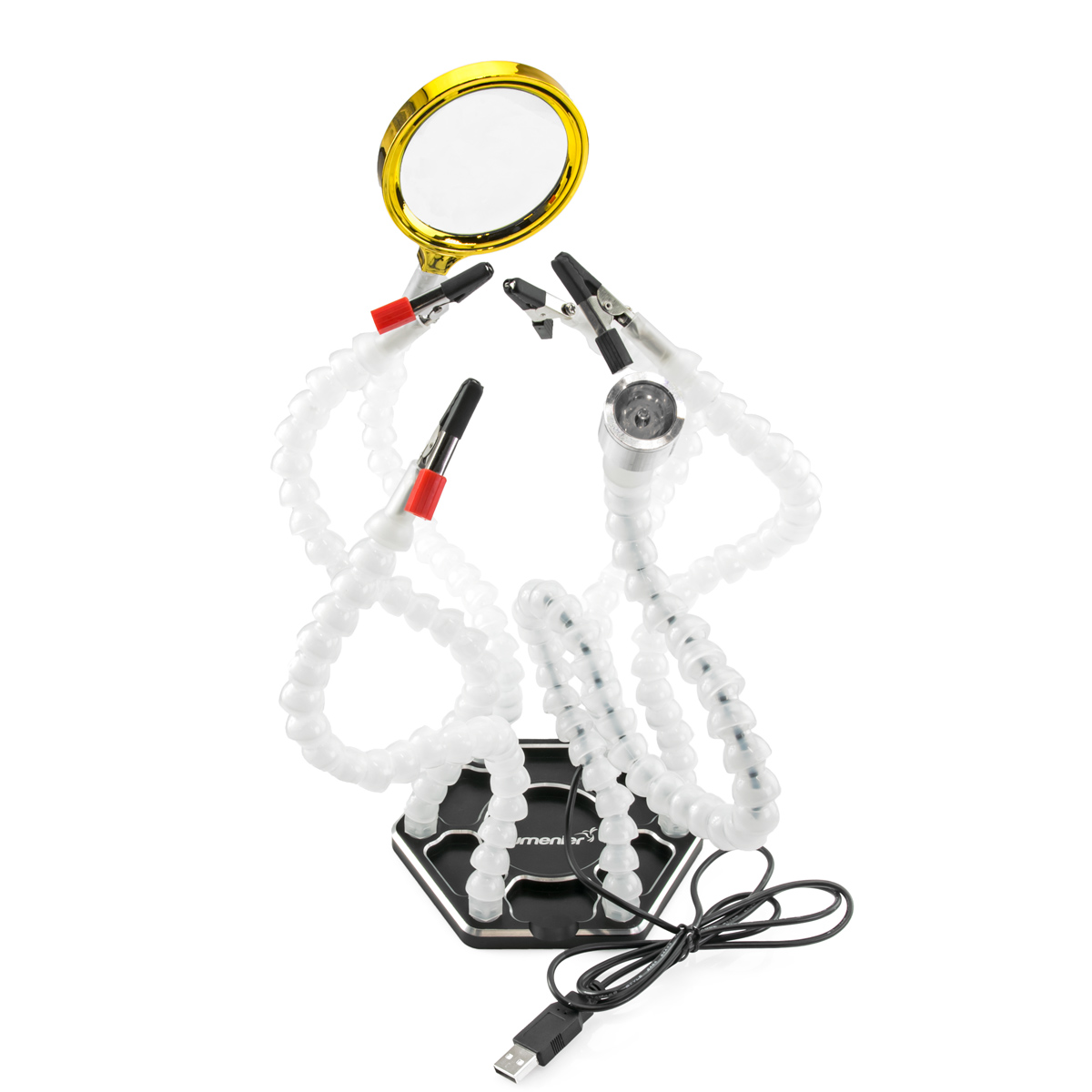 Lumenier Helping Hands w/ 6 Arms, LED Light, Magnifying Glass, and Fan